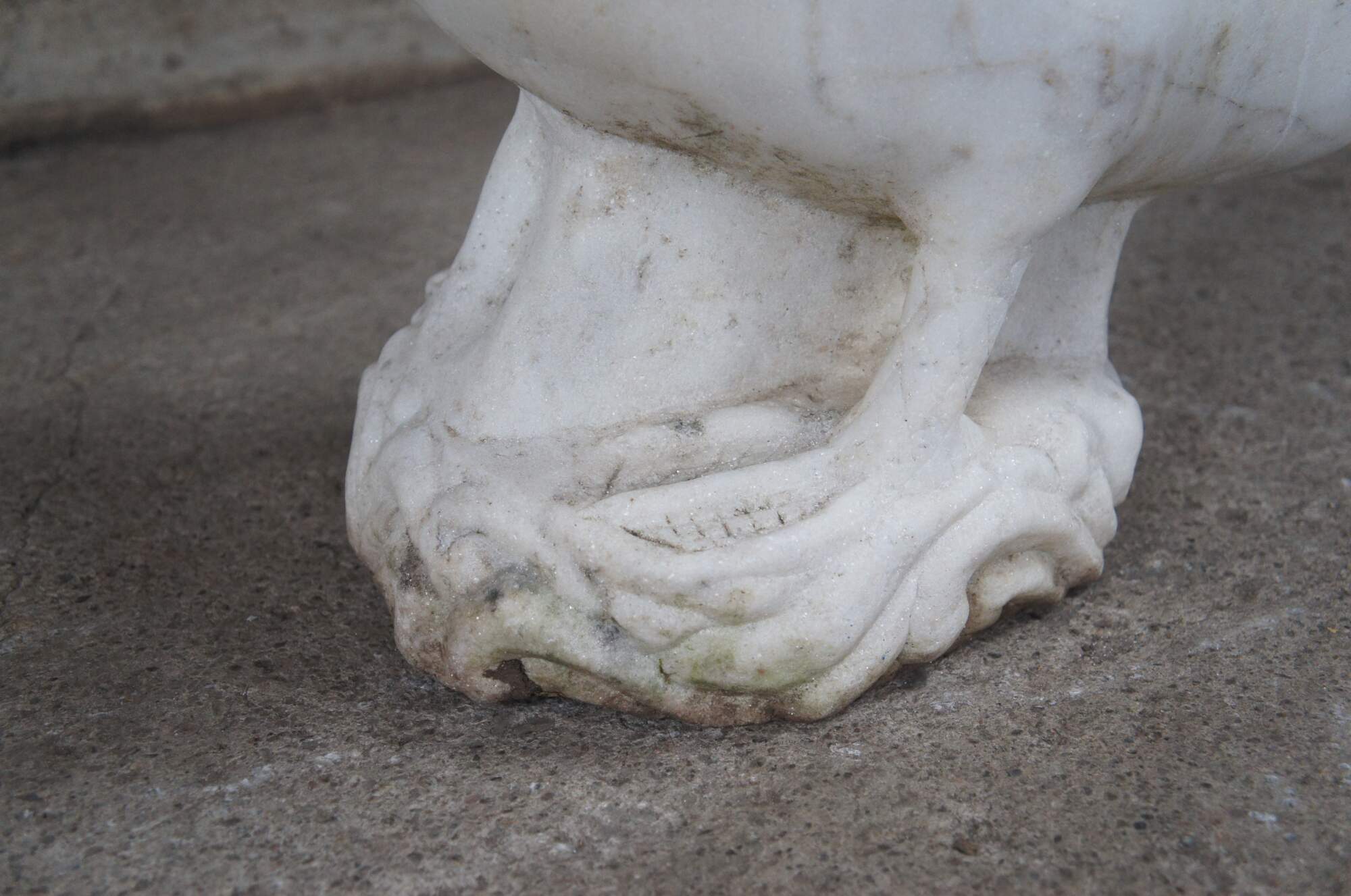 Antique Italian Carved Marble Stone Goose Geese Bird Garden Sculpture ...